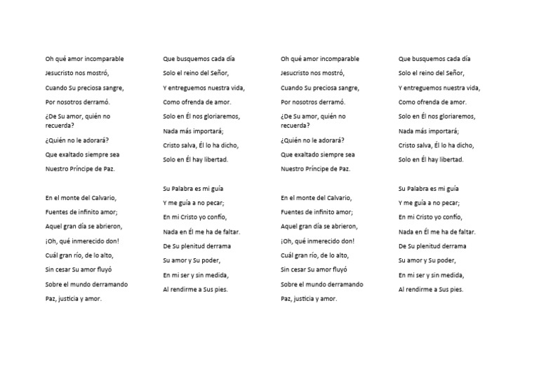 Oh Qué Amor Incomparable | PDF