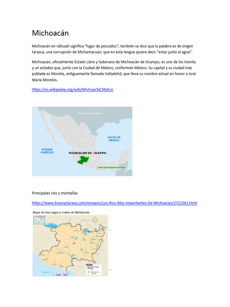 Michoacán | PDF | Ciencias sociales | Viajes y turismo