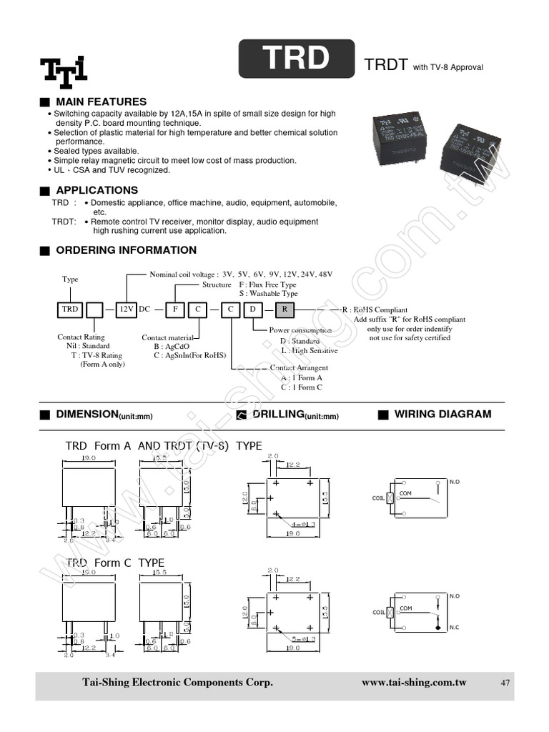 TRD 24VDC SC Al Tti | PDF | Inductor | Relay