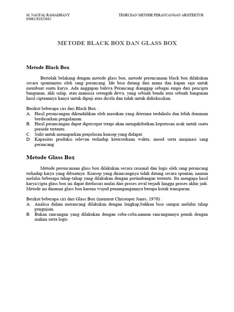 Metode Black Box Dan Glass Box - M.naufal Ramadhnay | PDF