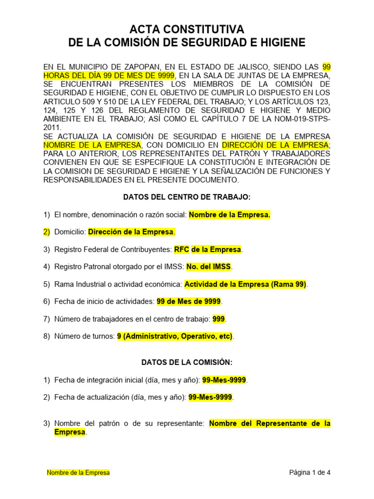 Acta Constitutiva Ejemplo (1) | PDF