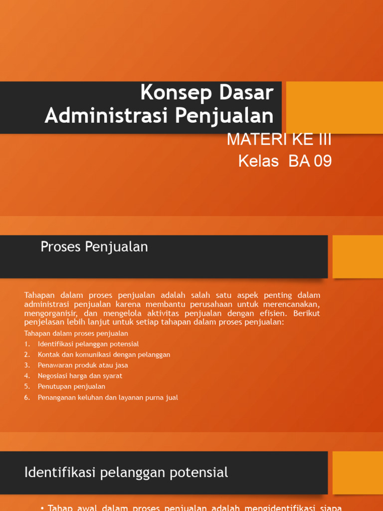 Konsep Dasar Administrasi Penjualan | PDF