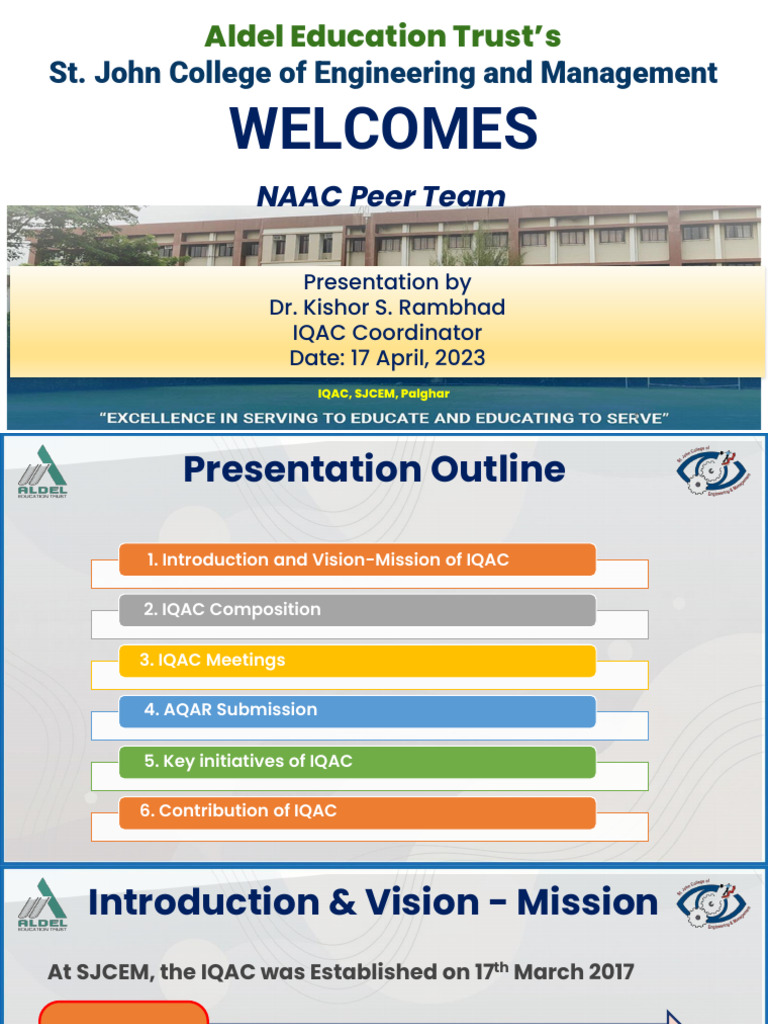 Naac Iqac Ppt 15 04 2023 Pdf Rubric Academic Evaluation