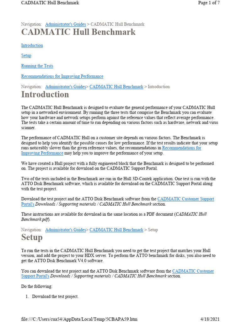 CADMATIC Hull Benchmark | PDF