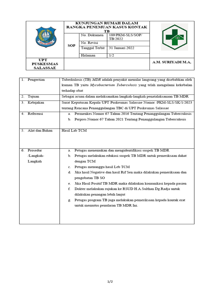 Sop TB MDR | PDF