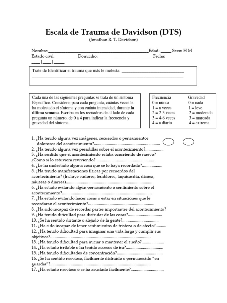 Escala de Trauma de Davidson-Capa | PDF