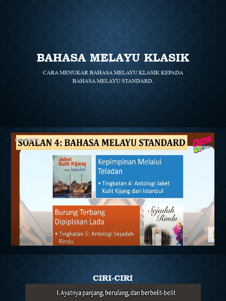 Bahasa Melayu Klasik - Standard | PDF