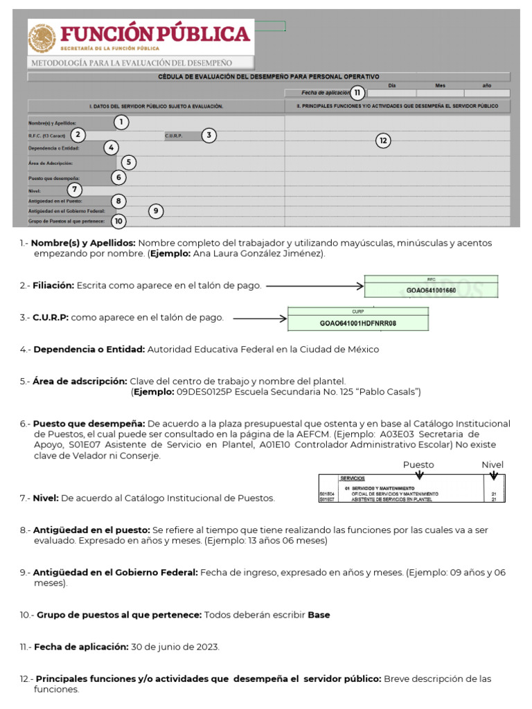Manual para Llenado de Cédulas 2023 | PDF