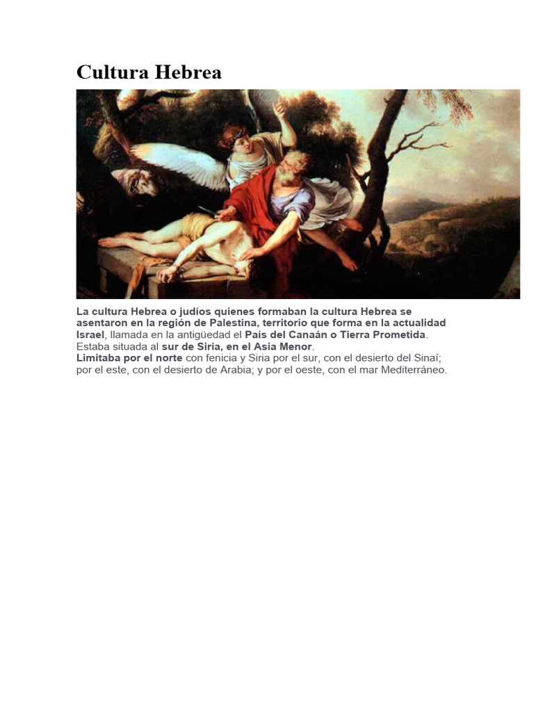 Cultura Hebrea | PDF | Contenido bíblico
