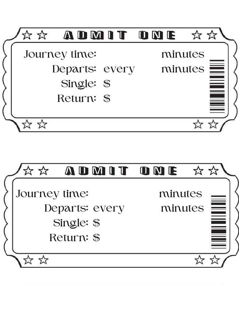 Ferry Ticket Template (Classroom Activity) | PDF