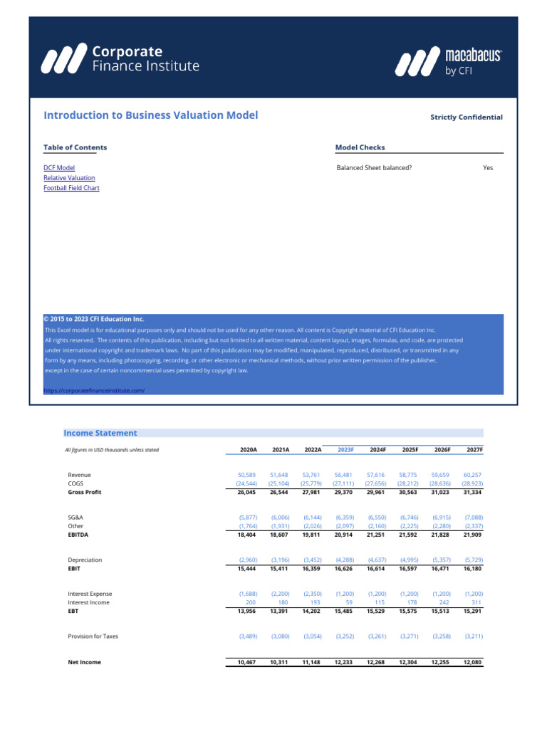 Business Valuation Model (Complete) | PDF