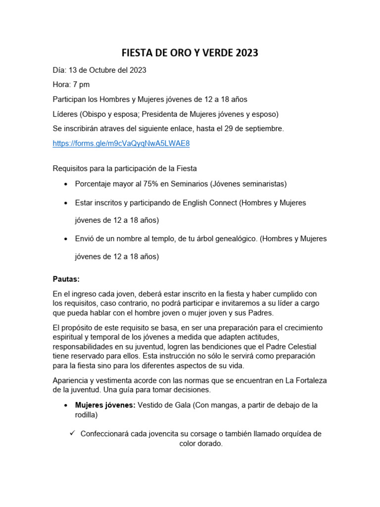 Fiesta de Oro y Verde 2023 | PDF