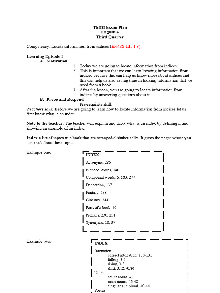 TMDI Lesson Plan4 | PDF | Scientific Method | Plural