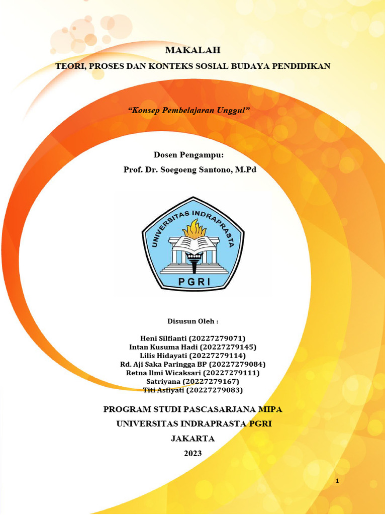 Makalah Konsep Pembelajaran Unggul | PDF | Karier & Perkembangan | Ilmu Sosial