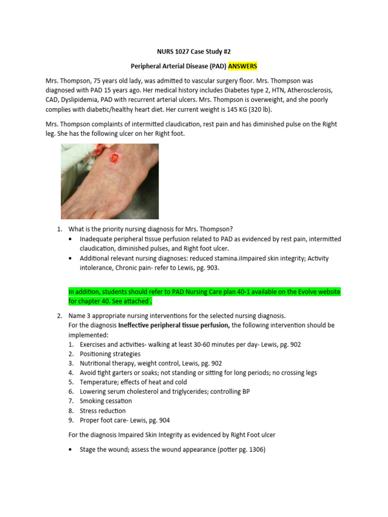 PAD Case Study (ANS) | PDF