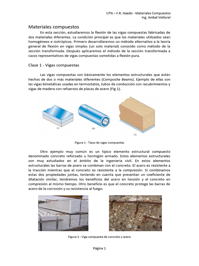 Clase 01 - Vigas Compuestas - Materiales Compuestos 2020 | PDF