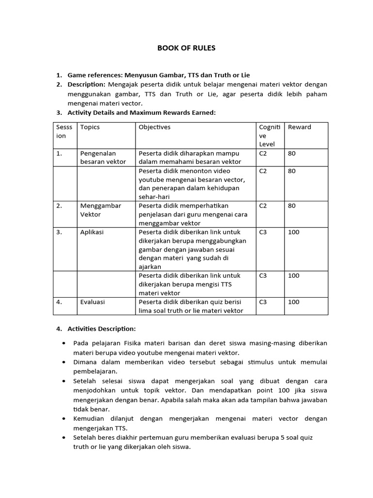 Book of Rules - GAMES | PDF
