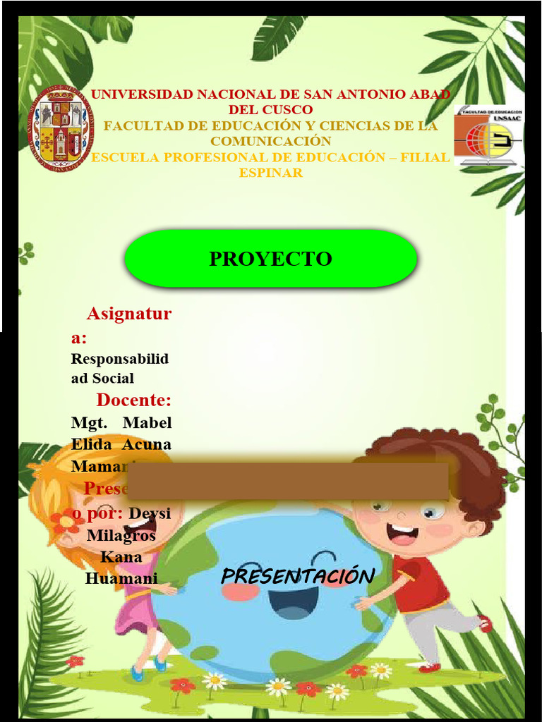 Esquema de Proyecto de Responsabilidad Social | PDF