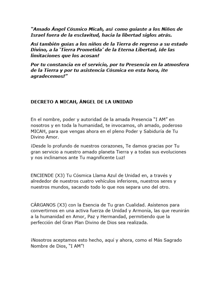 Amado Micah Ángel de la Unidad | PDF