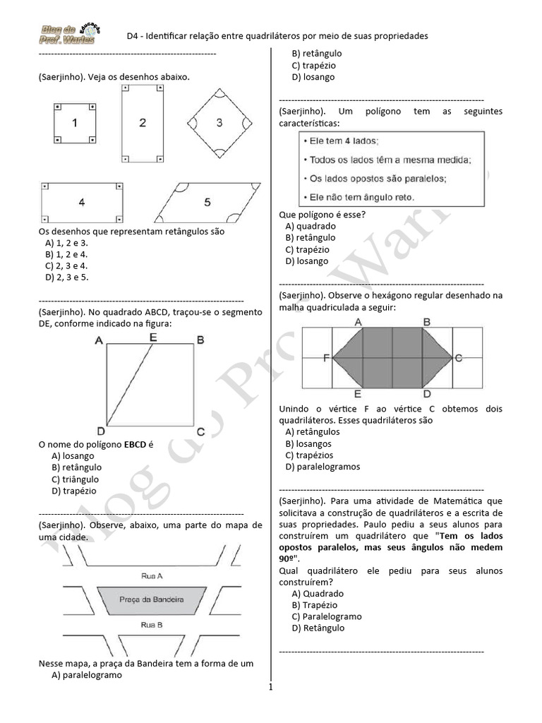D4 (9º ANO - Mat.) - 17.05.2023 | PDF | Geometria Elementar | Geometria Euclidiana