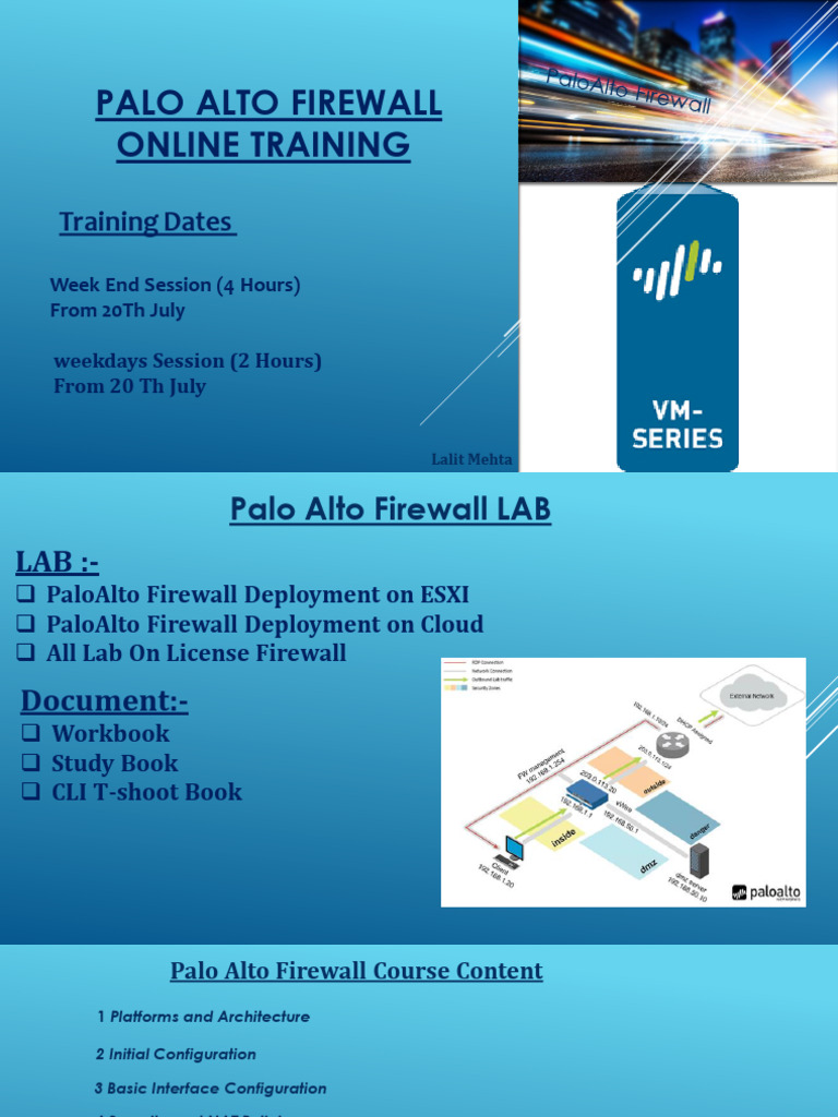 PaloAlto Training Detail | PDF