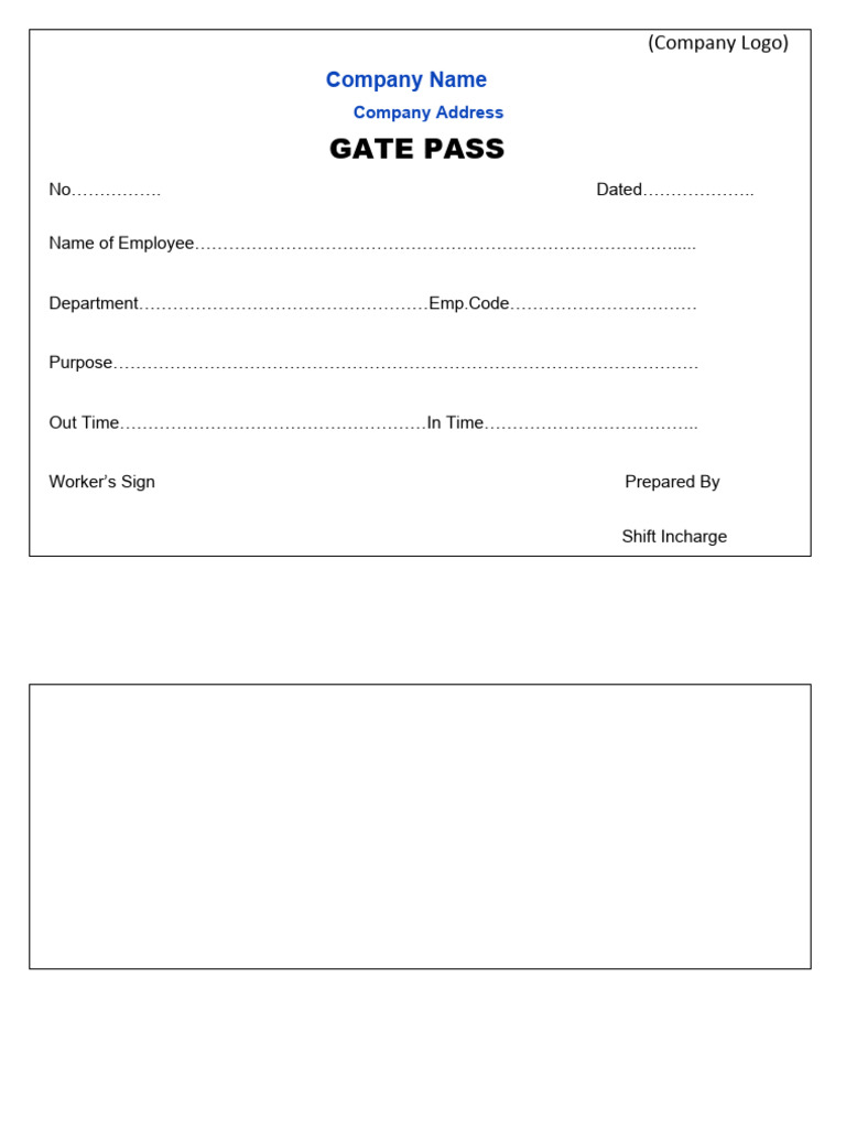 Gate Pass | PDF