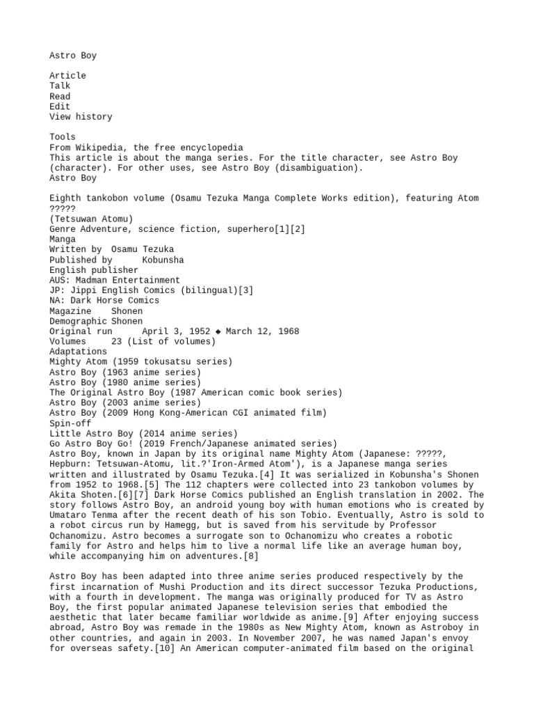 Astro Boy Pdf