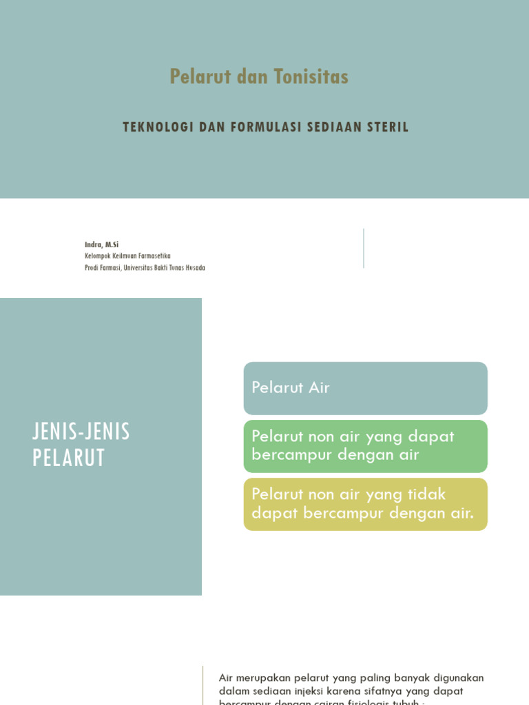 Materi 3 Pembawa Dan Perhitungan Tonisitas | PDF