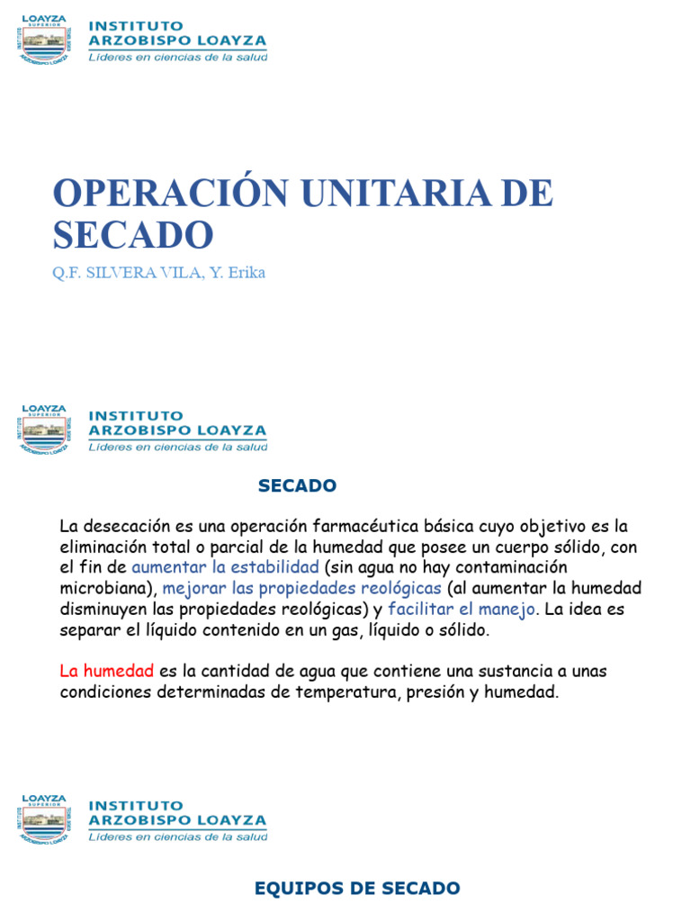 Operación Unitaria de Secado | PDF