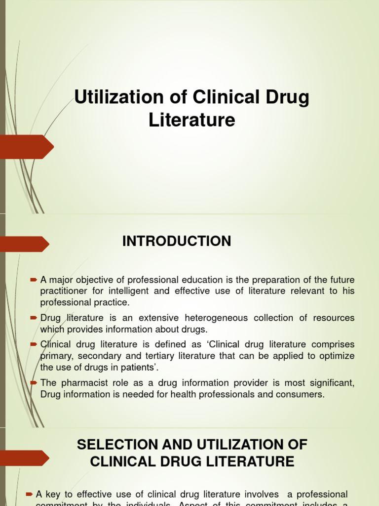 Effective Use of Clinical Drug Literature | PDF