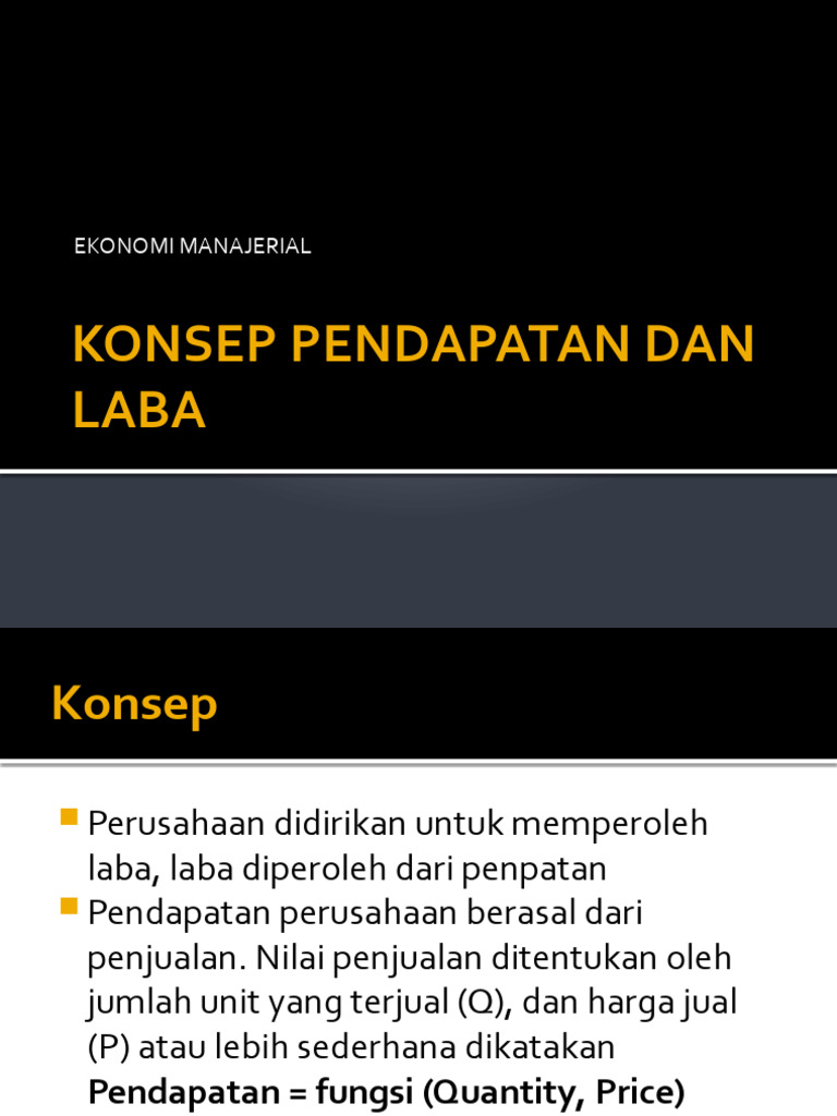 II.b. Konsep Pendapatan Dan Laba | PDF
