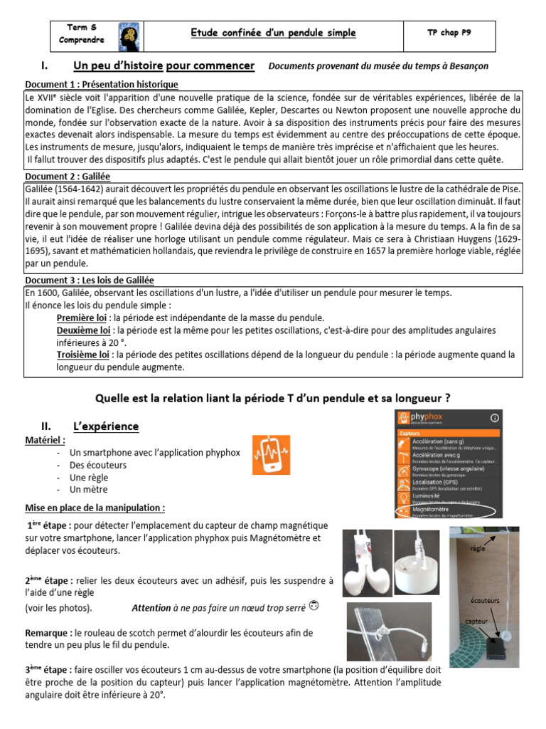 TP Etude Pendule Simple | PDF