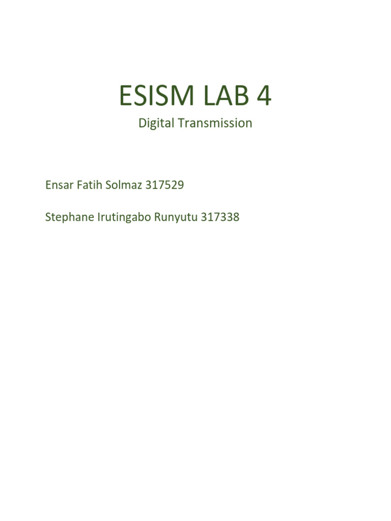 ESISM Lab4 | PDF