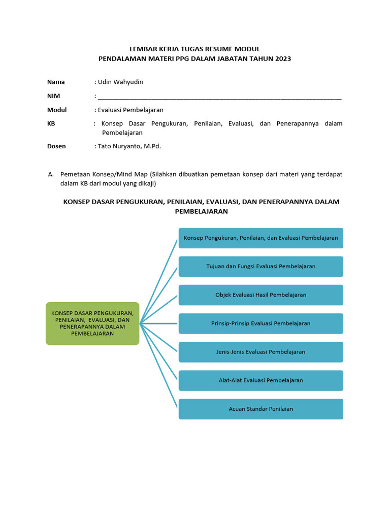 Evaluasi Pembelajaran PPG 2023 | PDF