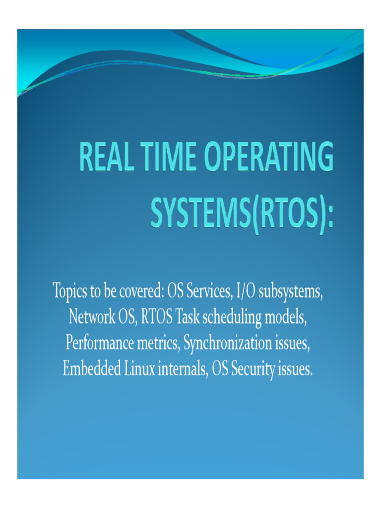 REAL TIME OPERATING SYSTEMS RTOS Unit 2 Chapter 2 PDF | PDF