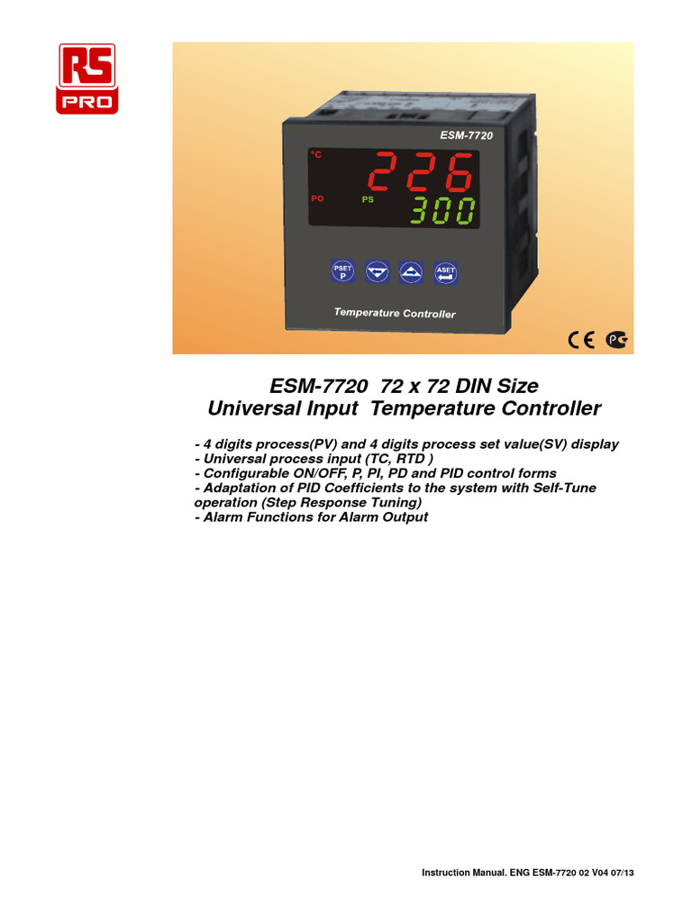 ESM 7720 Temperature Controller | PDF