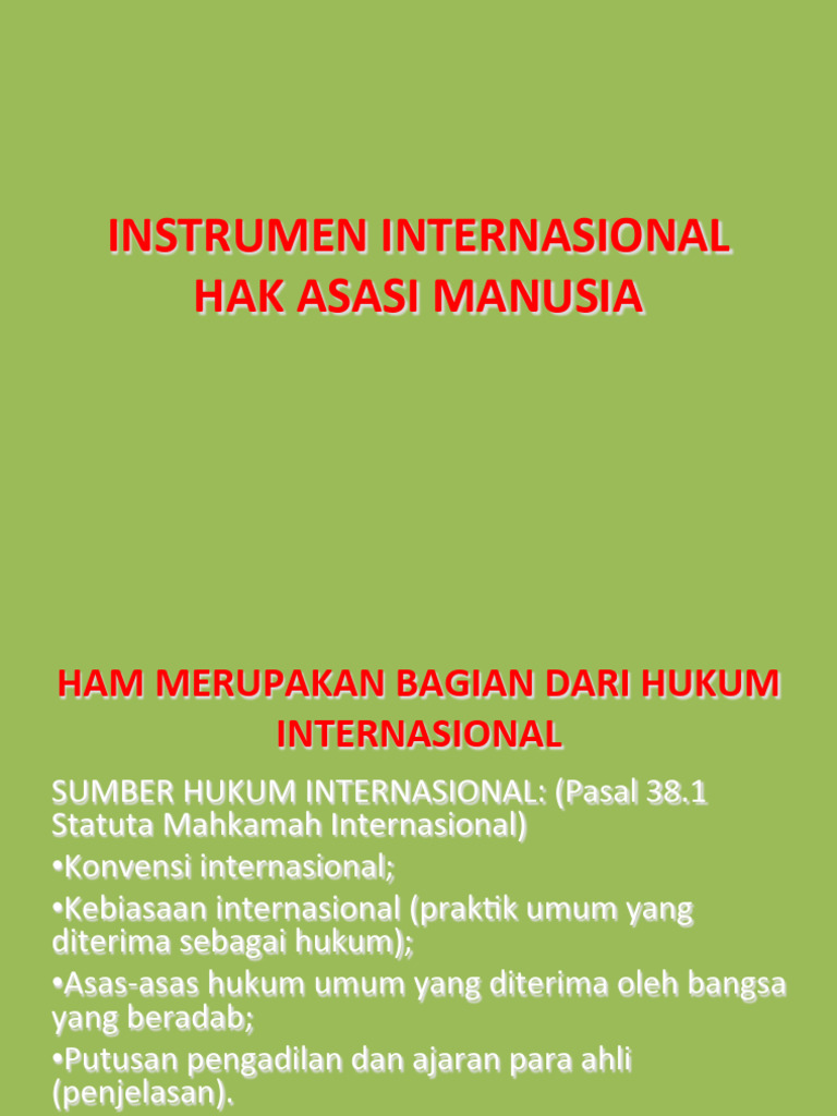 Instrume Internasional Ham | PDF | Politik