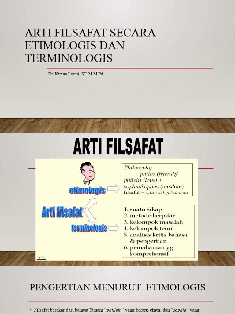 Materi 2 Arti Filsafat Secara Etimologi Dan Terminologi | PDF