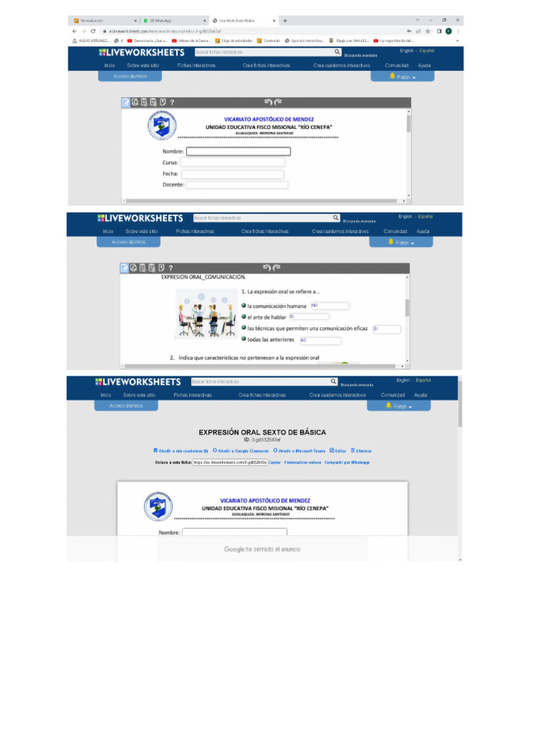 Actividad en Liveworksheets | PDF