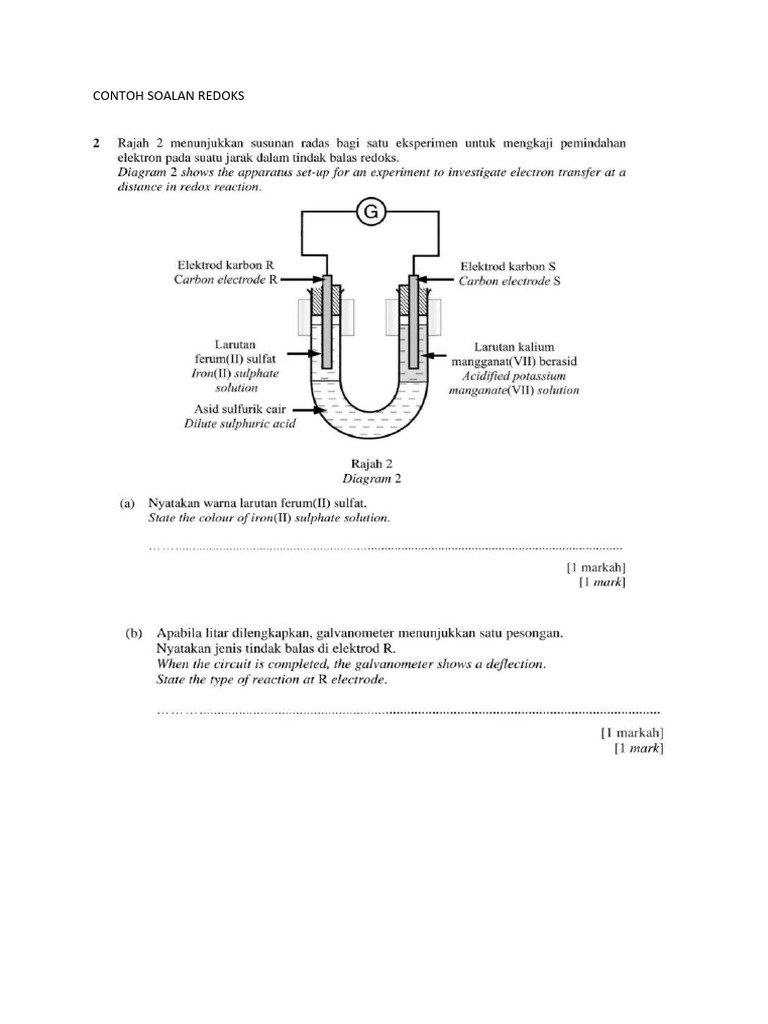 Contoh Soalan Redoks | PDF
