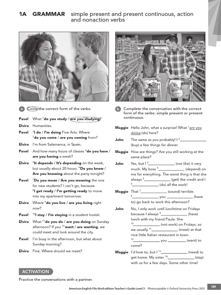 AEF3e Level 3 TG PCM Grammar 1A | PDF