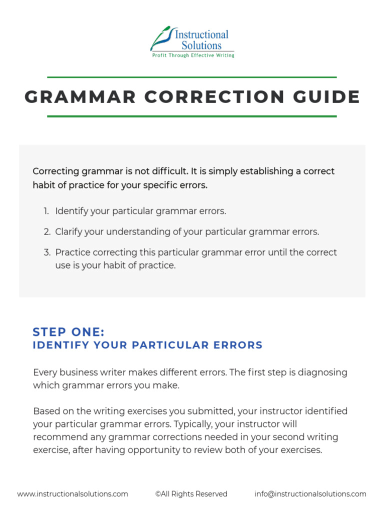 Grammar Correction Guide | PDF