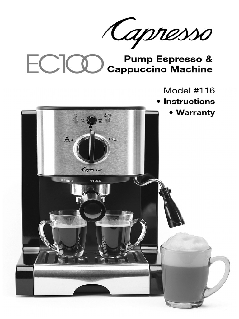 Capresso EC100 Espresso Machine Manual | PDF | Home & Garden