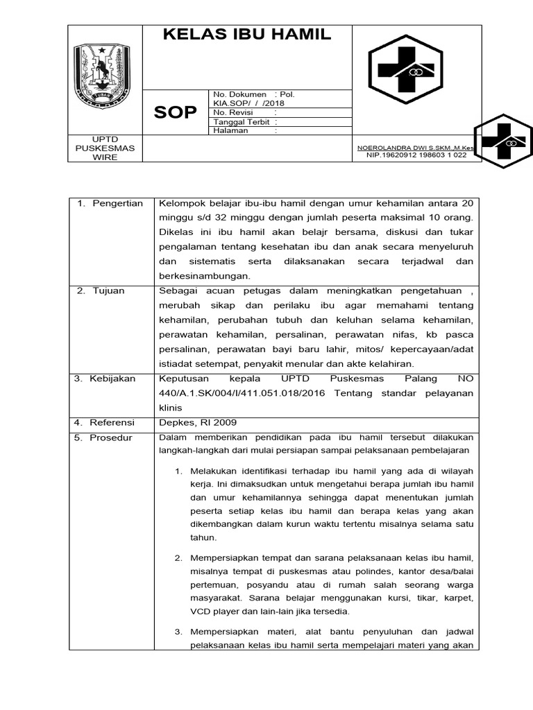 Sop Kelas Ibu Hamil | PDF