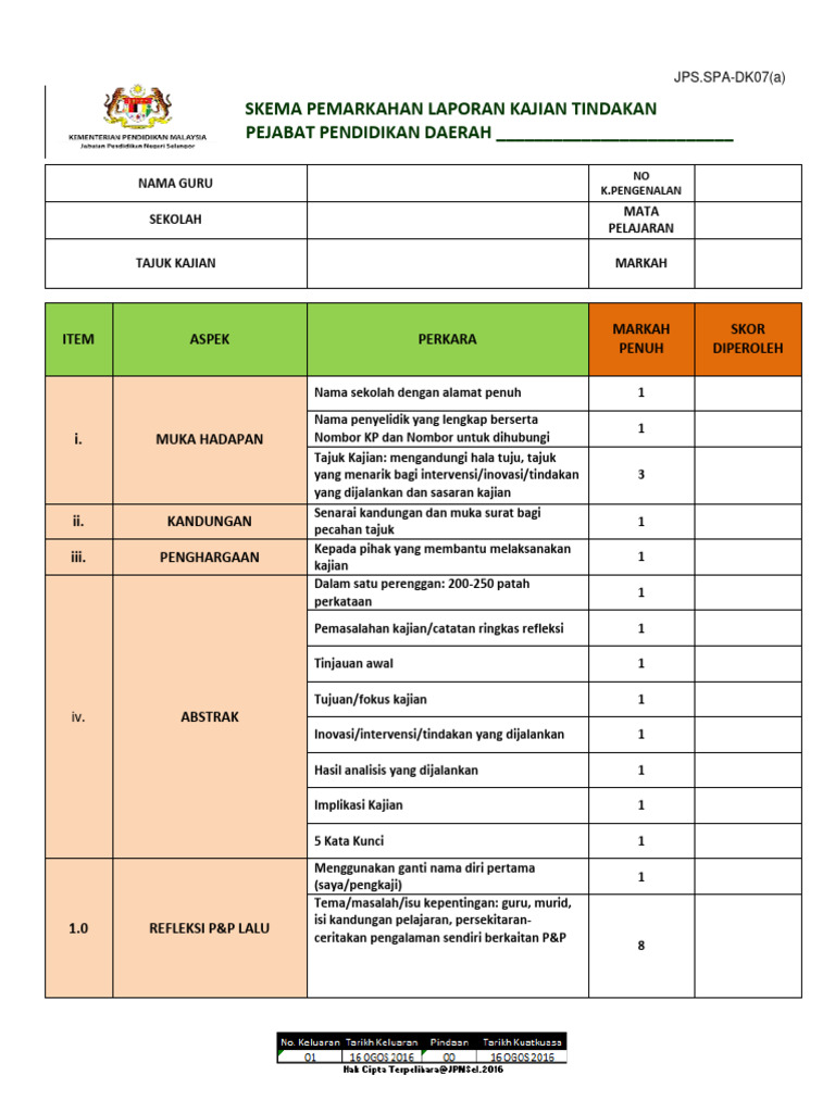 Skema Pemarkahan KT | PDF