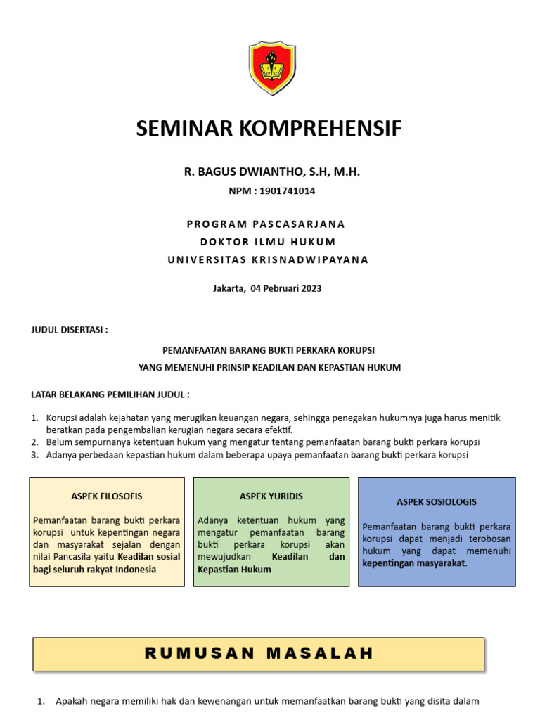 Revisi Presentasi Komprehensif | PDF