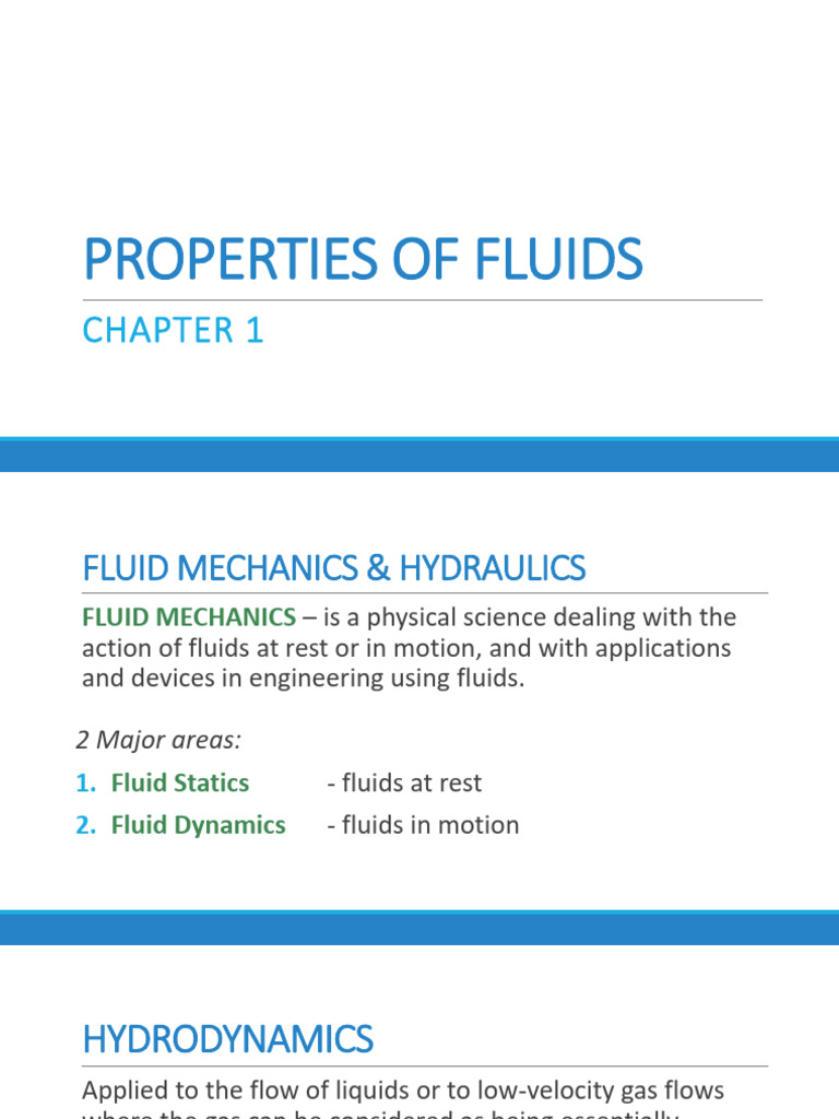 Properties of Fluids | PDF | Fluid Mechanics | Fluid Dynamics