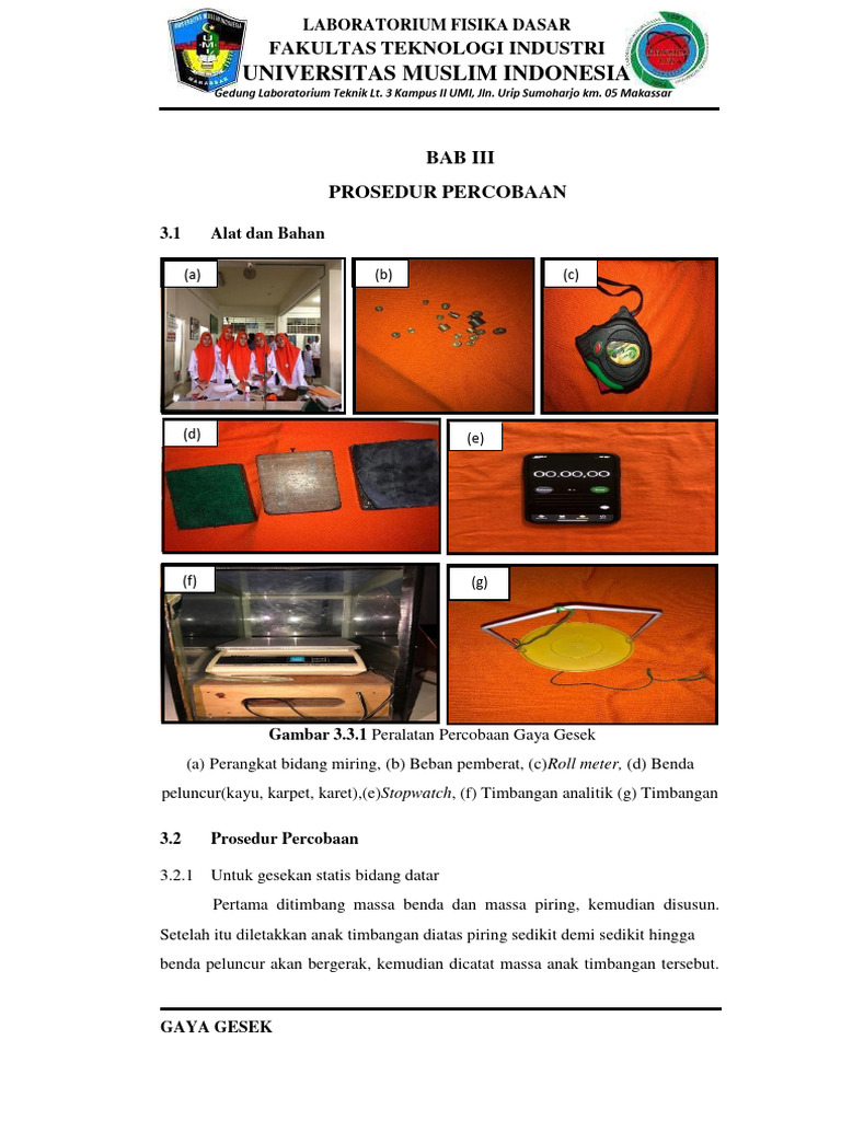 Praktikum Gaya Gesek dan Bidang Miring | PDF | Metode & Bahan Ajar ...