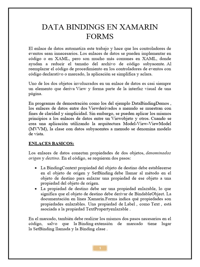 Data Bindings en Xamarin Forms Actividad 5 | PDF | Compilador ... Data Bindings en Xamarin Forms Actividad 5 | PDF | Compilador ...