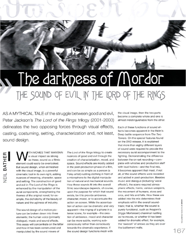The Darkness of Mordor: The Sound of Evil of Evil in The Lord of The ...
